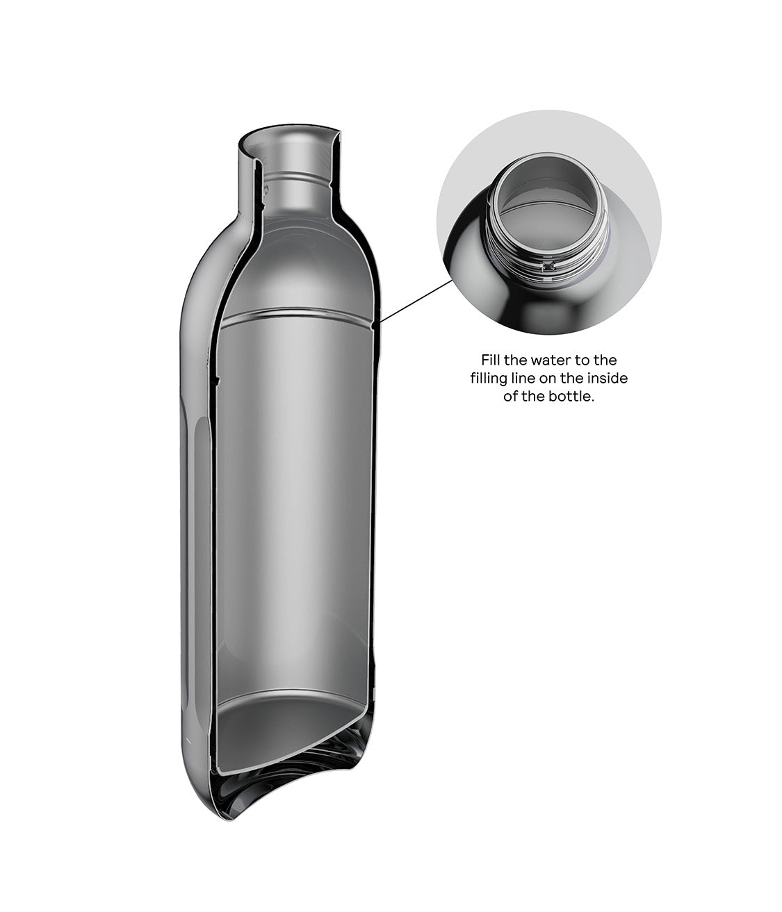 Aarke Stainless Steel Bottle Small - To-Go bottle for Carbonator Pro